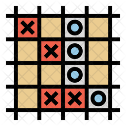 Tic Tac Toe Icon - Download in Colored Outline Style
