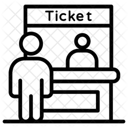 Ticket Counter Icon - Download in Line Style