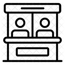 Ticket Counter Icon - Download in Line Style