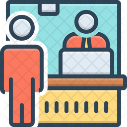 Ticket Counter Icon - Download in Colored Outline Style