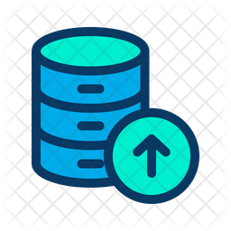 Upload Database Icon - Download in Colored Outline Style