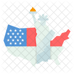 Usa map Icon - Download in Flat Style
