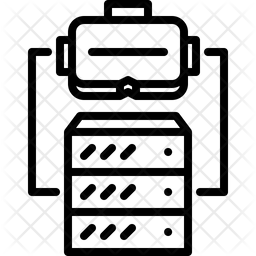 Virtual Server Icon - Download in Line Style