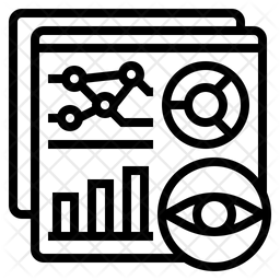 Visualization Icon - Download in Line Style