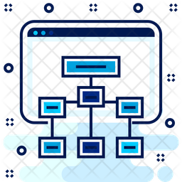 Web Hierarchy Icon - Download in Colored Outline Style