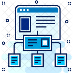 Web Hierarchy Icon - Download in Colored Outline Style