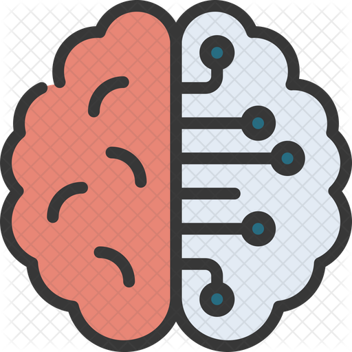 Ai Brain Icon - Download in Colored Outline Style