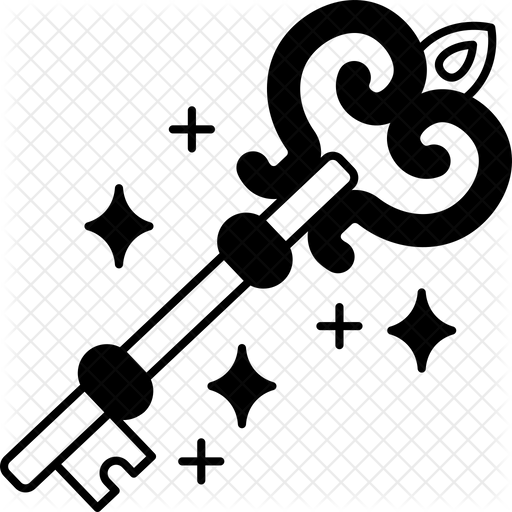 Ancient Key Icon - Download in Glyph Style
