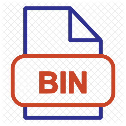 Bin File Icon - Download in Line Style
