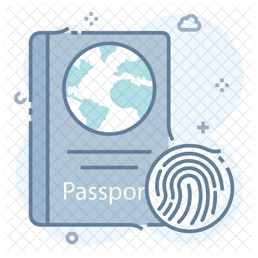 Biometric Passport Icon Download In Colored Outline Style