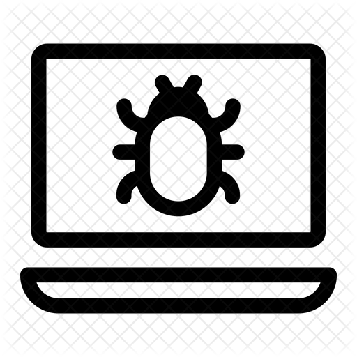 Computer Bug Icon - Download in Line Style
