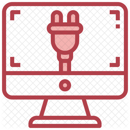 Computer Plug Icon - Download in Dualtone Style