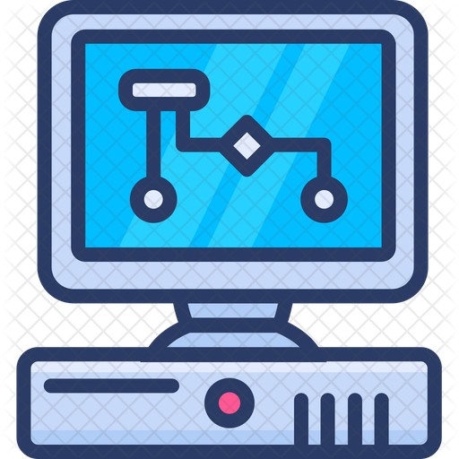 Computer Science Icon - Download in Colored Outline Style