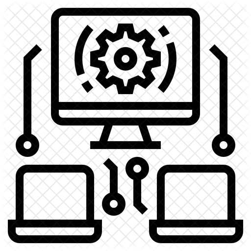 Computer System Icon - Download in Line Style
