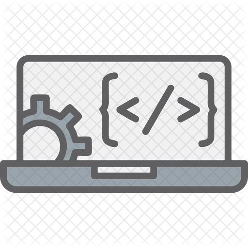 Custom Coding Icon - Download in Colored Outline Style