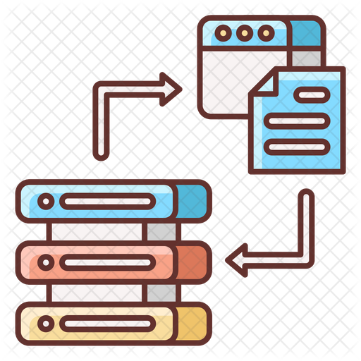 Data Transformation Icon - Download in Colored Outline Style