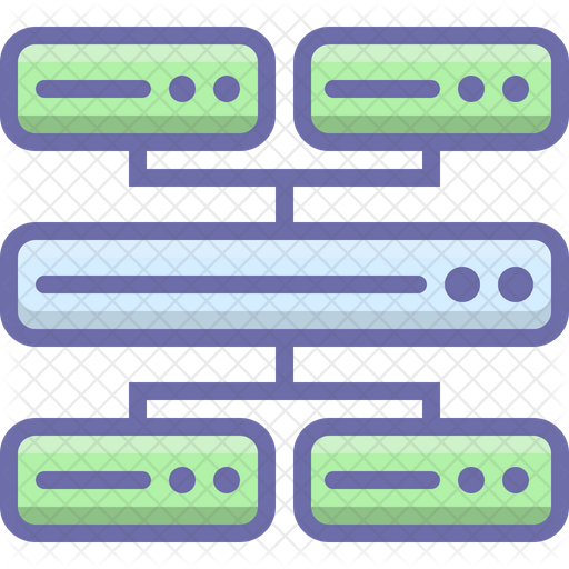 Database architecture Icon - Download in Colored Outline Style