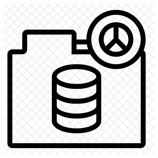 Database folder Icon - Download in Line Style
