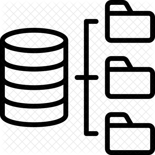 Database Folder Icon - Download in Line Style