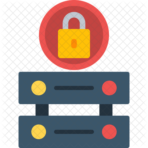 Database Lock Icon Download In Flat Style 