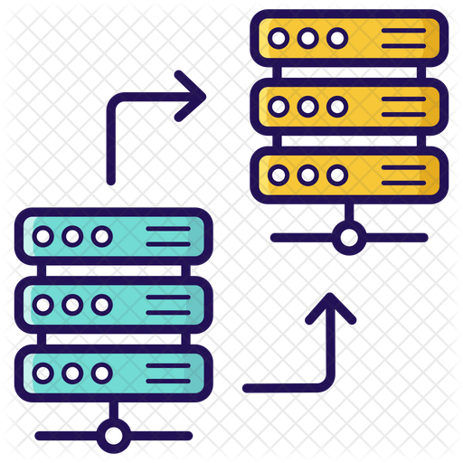 Database Replication Icon Download In Colored Outline Style