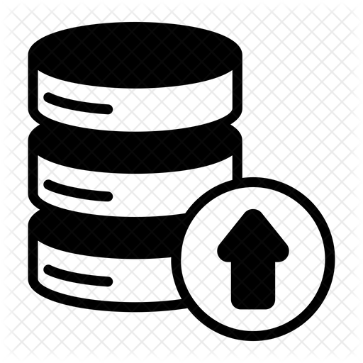 Database Upload Icon - Download in Glyph Style