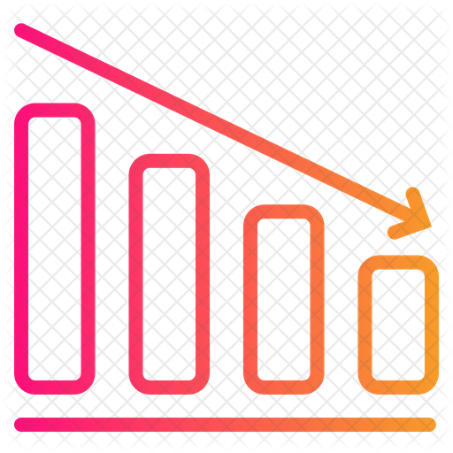 Decrease Chart Icon - Download in Gradient Style