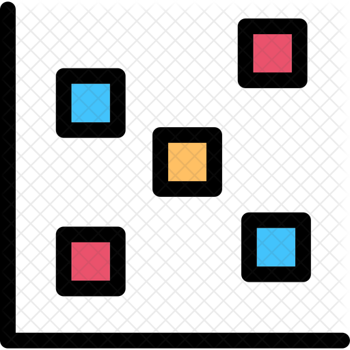 Dots Chart Icon - Download in Colored Outline Style