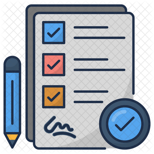 Exam Paper Icon - Download in Colored Outline Style Exam Paper Icon - Download in Colored Outline Style