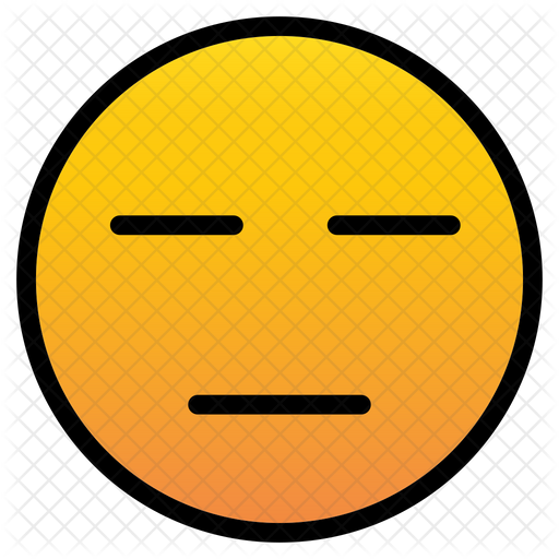 Expressionless Face Emoji Icon - Download in Colored Outline Style