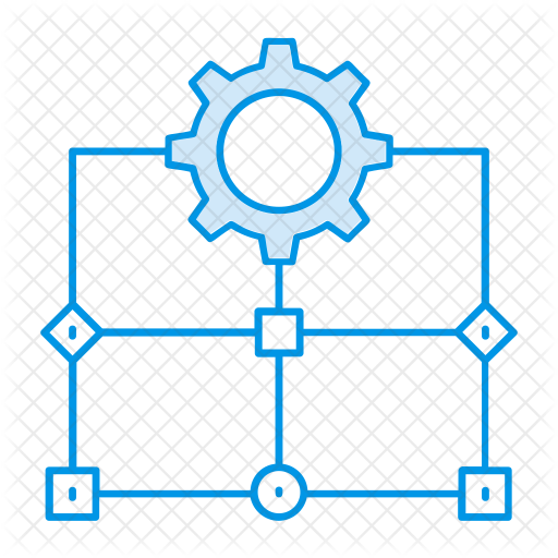 Flowchart setting Icon - Download in Colored Outline Style
