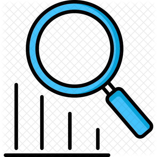 Graph with magnifier Icon - Download in Colored Outline Style Graph with magnifier Icon - Download in Colored Outline Style