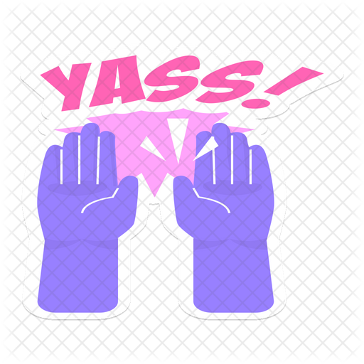 Hands Up Yass Icon Download In Sticker Style
