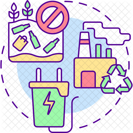Improving waste management Icon - Download in Colored Outline Style Improving waste management Icon - Download in Colored Outline Style