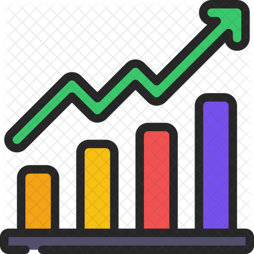 Increase Chart Icon - Download in Colored Outline Style