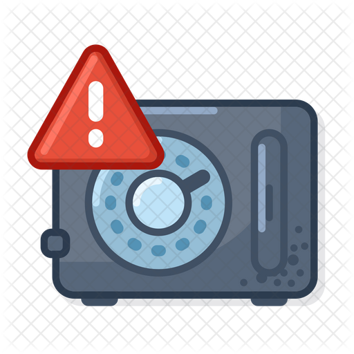 Iron Safe Analog Warning Icon - Download in Colored Outline Style