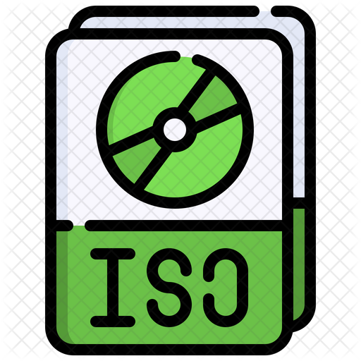 Iso File Icon - Download in Colored Outline Style