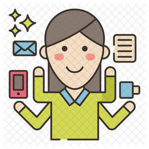Multitasking Icon - Download in Colored Outline Style