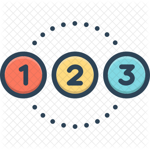 Number Icon - Download in Colored Outline Style
