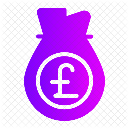 Pound Money Bag Icon - Download in Gradient Style Pound Money Bag Icon - Download in Gradient Style