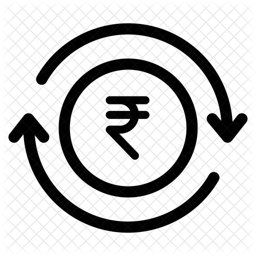 Rupee Transfer Icon - Download in Line Style