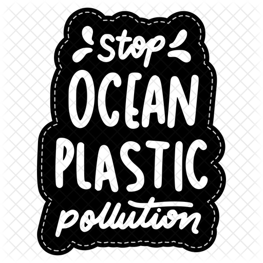 Stop Ocean Plastic Pollution Icon Download In Sticker Style