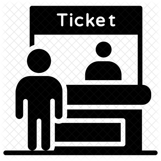Ticket Counter Icon - Download in Glyph Style