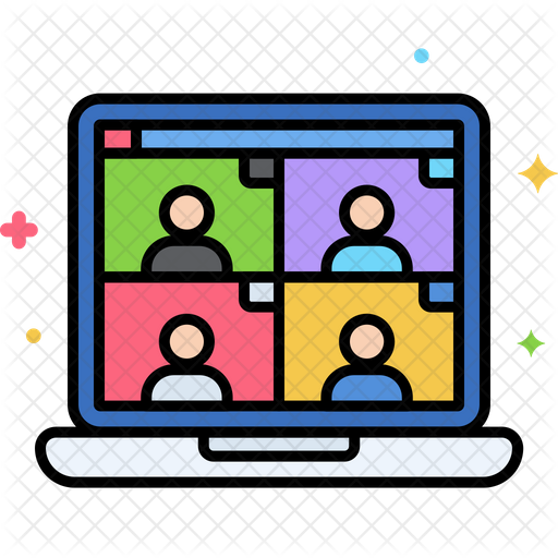 Virtual Meeting Icon - Download in Colored Outline Style Virtual Meeting Icon - Download in Colored Outline Style
