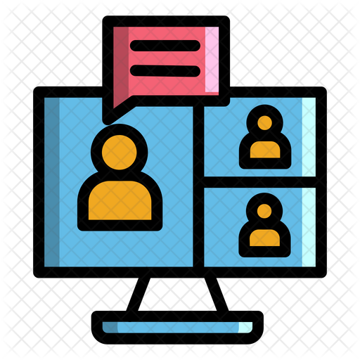 Virtual Meeting Icon - Download in Colored Outline Style Virtual Meeting Icon - Download in Colored Outline Style