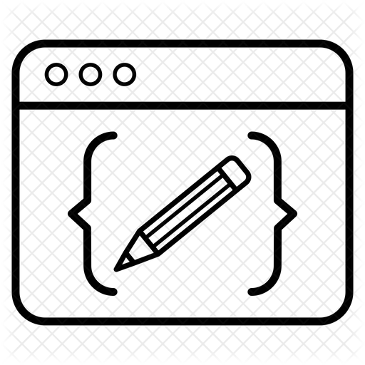 Webpage Coding Icon - Download in Line Style